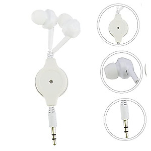 UKCOCO Wired Headphones Noise Cancelling Headphones Wired Ear Buds Headphone Wrap Noise Canceling Headphones Retractable Headphones Earplugs Earphone Soundproof Plug Sponge White