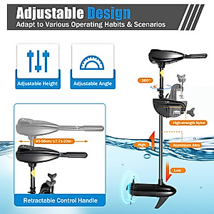 80lb Thrust Electric Trolling Motor Transom Mounted Saltwater Trolling Motor for kayak Inflatable Boat,36" Shaft