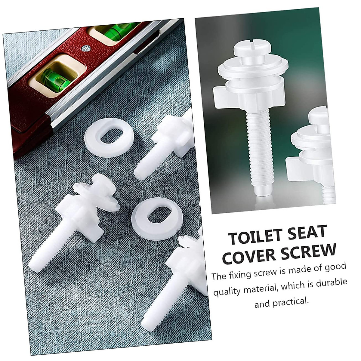 4pcs Toilet Screw Toilet Seat Accessory Toilet Seat Lid Fixing Screw Toilet Seat Cover Fixing Screw Toilet Seat Lid Screw Replacement Toilet Cover Screw Replacement