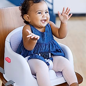 Infantino Music & Lights 3-in-1 Discovery Seat and Booster - Convertible Infant Activity and Feeding Seat with Electronic Piano for Sensory Exploration, for Babies and Toddlers, Lavender