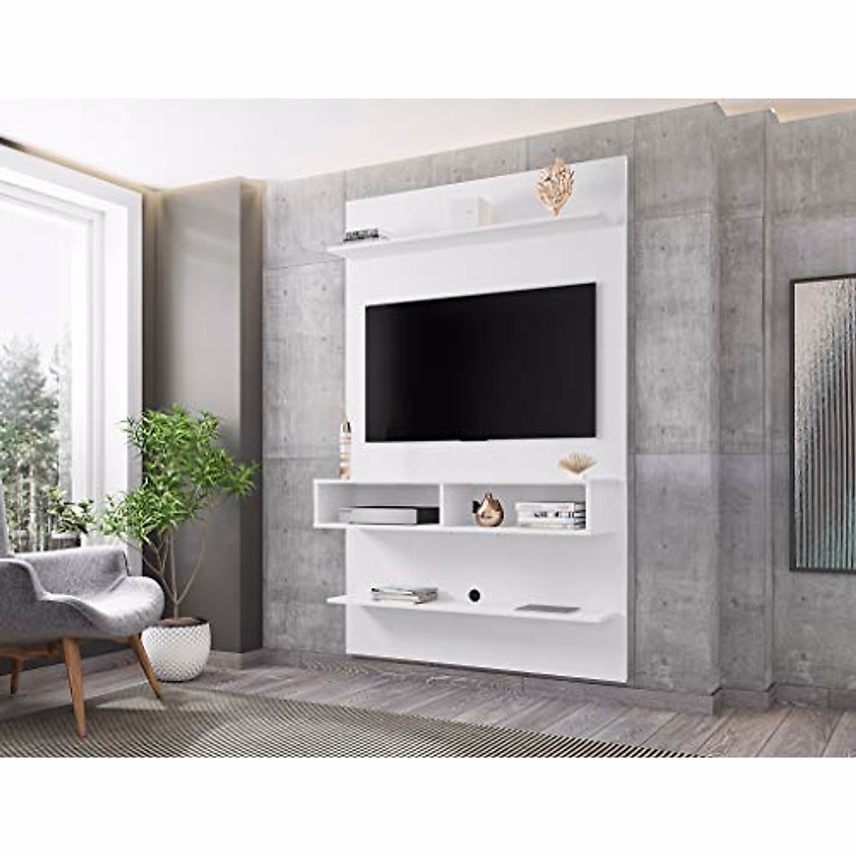 Manhattan Comfort Libra Floating Wall Entertainment Center, White