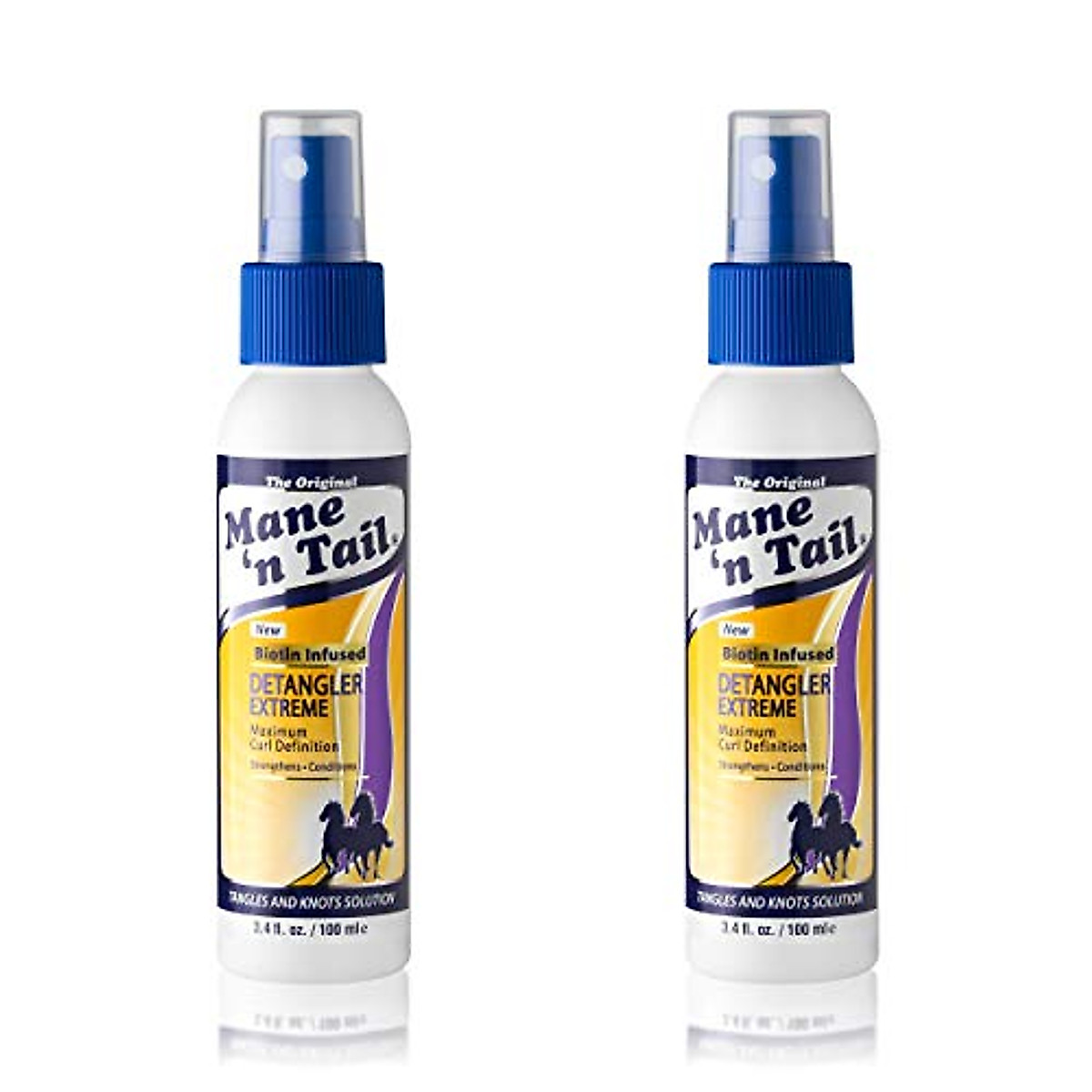 Mane 'n Tail Extreme Detangler (2-Pack) & Biotin Infused Curl Defining Strengthening Spray (3.4 oz)