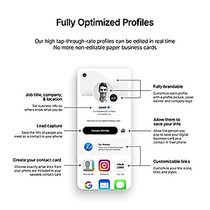 Popl XL Large 4" NFC Business Card Tap Sign Sticker - Instantly Share Contact Info, Social Media, Payment, Apps & More - Compatible with iPhone and Android - Features NFC Tap & QR Scan (Black)