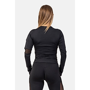 NEBBIA Long Sleeve Smart Pocket Sporty Top 418 Black