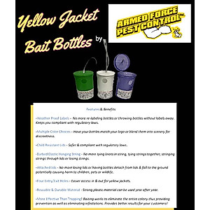 Yellow Jacket Bait Bottle/Station for Pest Control, Microencapsulated Bait, wasp Control