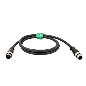 HangTon M12 A Coded 8 pin Male to 8 pin Male Signal Cable for Industrial Controls Automation, Device Network DeviceNet, CANopen, IO Link, Profibus, Actuator Sensor 1M