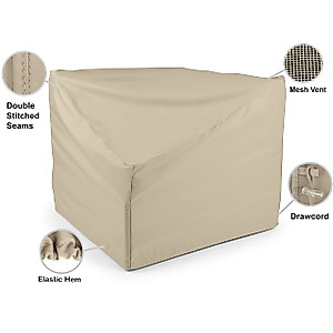 Covermates Outdoor Corner Sectional Chair Cover - Water Resistant Polyester, Drawcord Hem, Mesh Vents, Seating and Chair Covers, 34W x 34D x 30H, Khaki