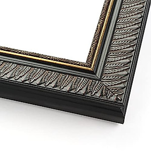 10x10 Frame Black Feather Payton Ornate Solid Wood Picture Frame Width 1.75 Inches | Interior Frame Depth 0.5 Inches | Payton Ornate Photo Frame Complete with UV Acrylic, Foam Board Backing & Hanging