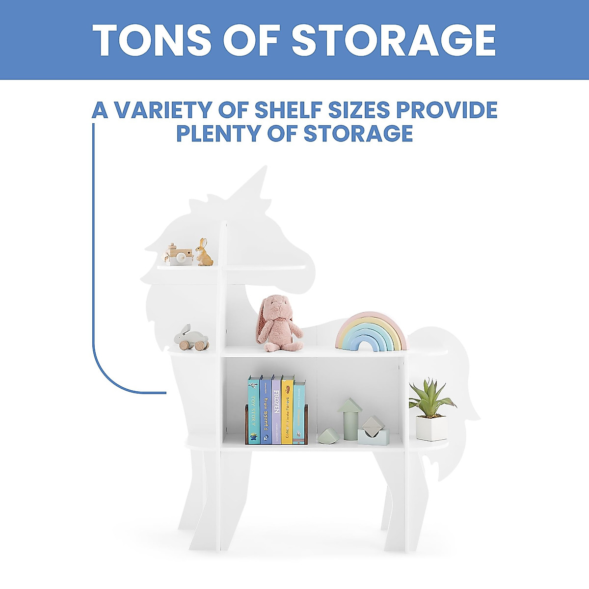 Delta Children Unicorn Bookcase - Greenguard Gold Certified, White