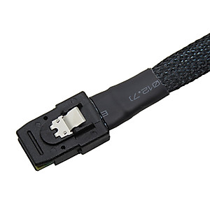 CableDeconn 18' Mini SAS 36P SFF-8087 To 4 SATA 7Pin 90 Degrees Target Hard Disk Data Cable 0.5M (H0304)
