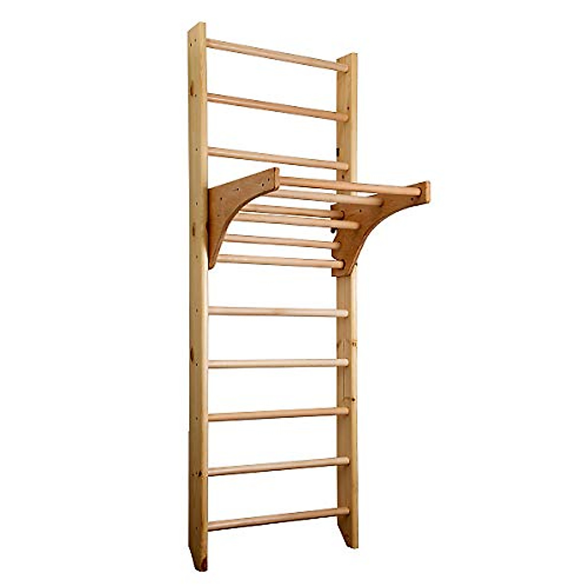 Wooden Swedish Ladder - Stall Bars Set for Physical Therapy & Gymnastics with Swing Set and Adjustable Pull-up bar - Sport Complex (KM-2)