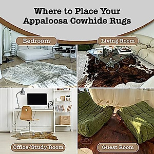 Appaloosa Cowhides Genuine Cowhide Rug - Natural Leather Hide Rugs for Living Room & Area Rug for Bedroom - Real Cowhide Rug for Rustic Home Decor - 6'x8' Dark Brindle Cow Hide Rug Collection