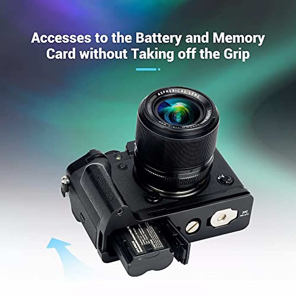 JJC Solid Metal Hand L-Shape Grip Secure Quick Release Plate L Bracket Holder for Fuji Fujifilm X-T5 XT5 XT-5 Mirrorless Digital Camera Replaces MHG-XT5 Metal Hand Grip