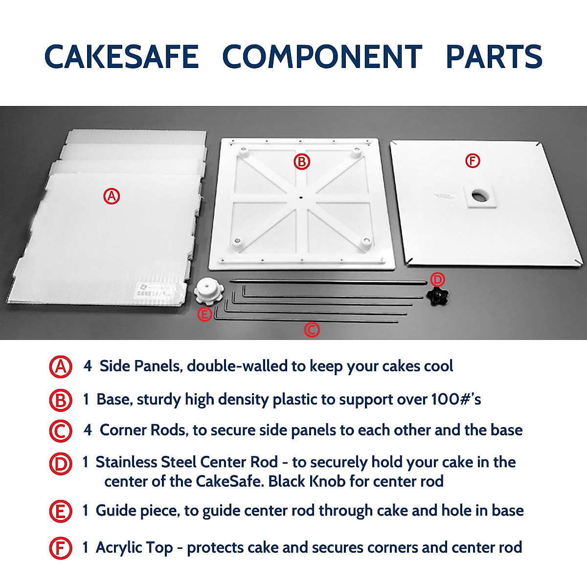 CAKESAFE Reusable Mini/Tall Cake Transporter, Clear Plastic Cake Carrier (14" W x 22" H)