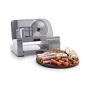 Chef'sChoice 609A Electric Meat Slicer with Stainless Steel Blade Features Slice Thickness Control and Tilted Food Carriage Easy Clean, 7-Inch, Silver