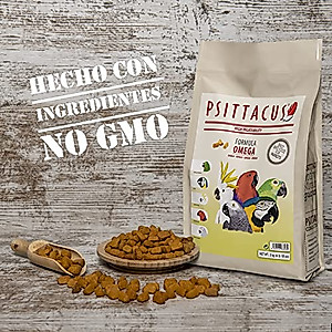 Psittacus Omega 6.6 lb | Complete Pellet Diet for African Greys, Macaws, Eclectus and Other African Parrots | Premium Food for Birds, 100% no-GMO