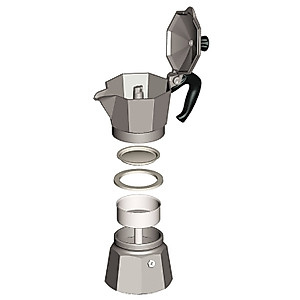 Bialetti 6800 Moka Express 6-Cup Stovetop Espresso Maker w/Replacement Gasket and Filter for 6 Cup