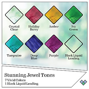 Gallery Glass Jewel Tones PROMOGGJL22 Stained Kit, 8 Piece Glass Paint Set for DIY Arts and Crafts, Perfect for Beginners and Artists