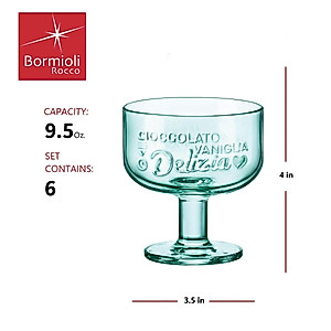 Bormioli Rocco Graphica 9.5 oz. Dessert Cup, Federal Green, Set of 6