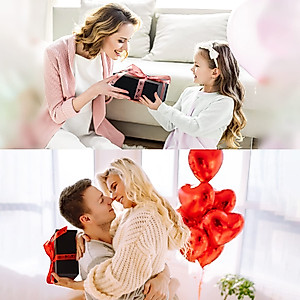 Ditwis 8x8x4 Inches Gift Box with Magnetic Closure Lid, Black Magnetic Boxes for Wedding, Groomsmen Bridesmaid Proposal, Birthdays, Mother's Day, 1 Pack