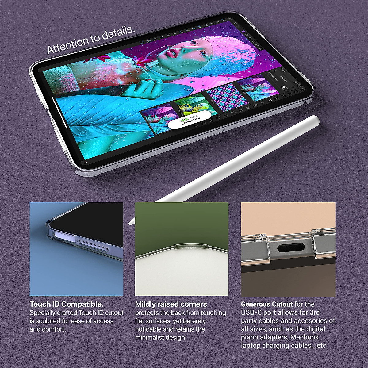 TineeOwl Arctic for iPad Mini 7 A17 Pro Case, iPad Mini 7th/6th Generation Ultra Thin Case (2024/2021) Crystal Clear Case, Supports Apple Pencil Charging and Touch ID, TPU Bumper (Clear)