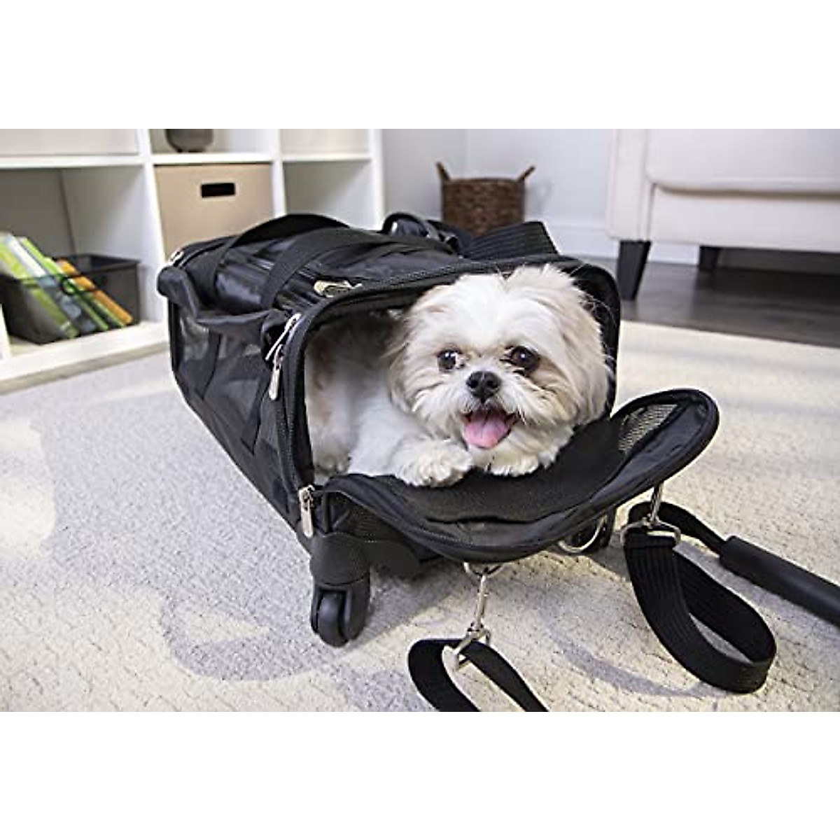 Sherpa Ultimate On Wheels Travel Pet Carrier, Airline Approved & Guaranteed On Board - Black, Large