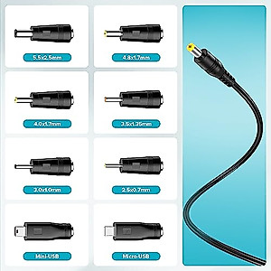 ZOZO 10W 5V 2A Switching AC/DC Power Adapter Replacement 5Volt 2Amp Power Supply Cord Charger Multi Tips for Tablet Webcam Router Toys Recorder TV Box USB Hub Bluetooth Speaker and More DC 5V Devices