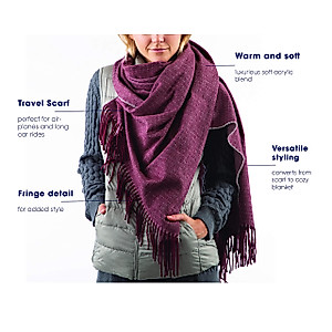 isotoner Women's Large Blanket Cold Weather Soft and Warm Travel Scarf