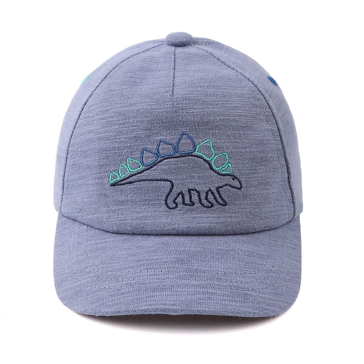 JANGANNSA Dinosaur Boys Girls Caps Embroidery Baby Baseball Caps Cotton Infant Toddler Kids Hat Spring Summer Autumn 6M-4Y (Navy Embroidery Dinosaur, 18.9"(6-12 Months))