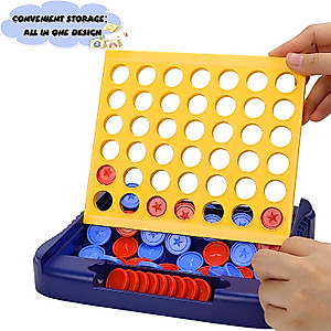 IAMGlobal 4 in a Row, Board Games, Four in a Row Game, Travel Size Line Up 4, Classic Family Toy for Kids and Family for Fun (9 Inch)