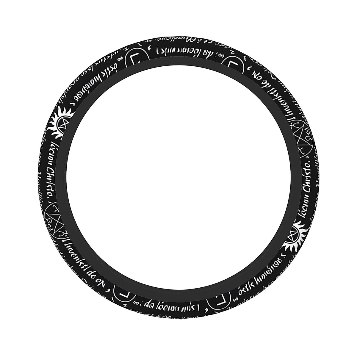 Supernatural Printed Car Steering Wheel Cover Anti-Slip Steering Wheel Protector Elastic Decoration Protector for Woman Man Car Accessories for Most Cars