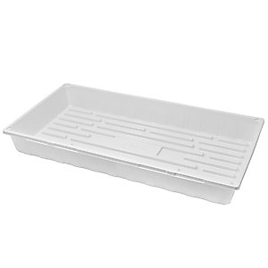 SUNPACK 10" x 20" Plastic Seed Starting Tray, White, 2.5" - No Drainage Holes, Perfect for Greenhouses or Indoor Gardening - Ideal for Seedlings and Cuttings