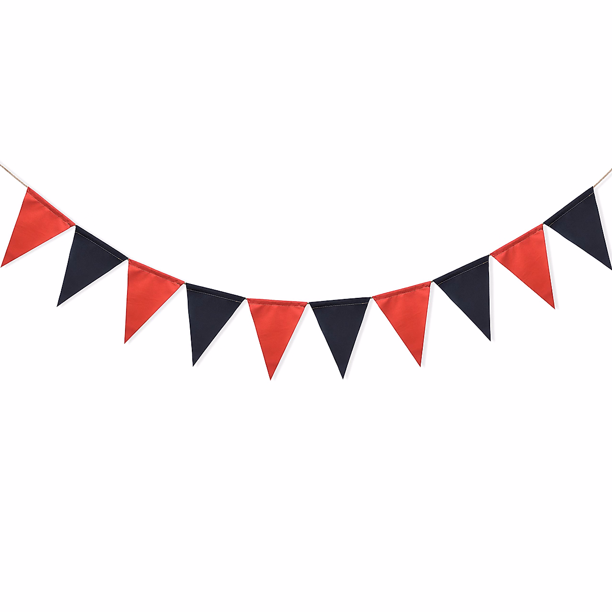 Uniwish Pre-Strung Black and Red Triangle Flag Banner Garland for Graduation Baby Shower Birthday Party Decorations Indoor Outdoor Photo Backdrop