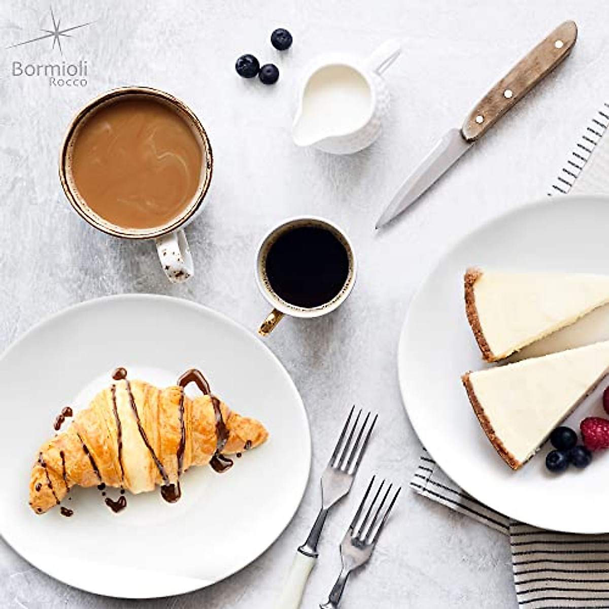 Bormioli Rocco Prometeo 18 Piece Dinnerware, Sets For 6, Tempered Opal Glass, Clean White, Curved Design With External Textures, Dishwasher & Microwave Safe.