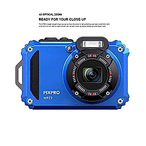 Kodak PIXPRO WPZ2 Rugged Waterproof 16MP Digital Camera with 4X Zoom (Blue) Bundle with Case and 32GB MicroSD Card Bundle (3 Items)
