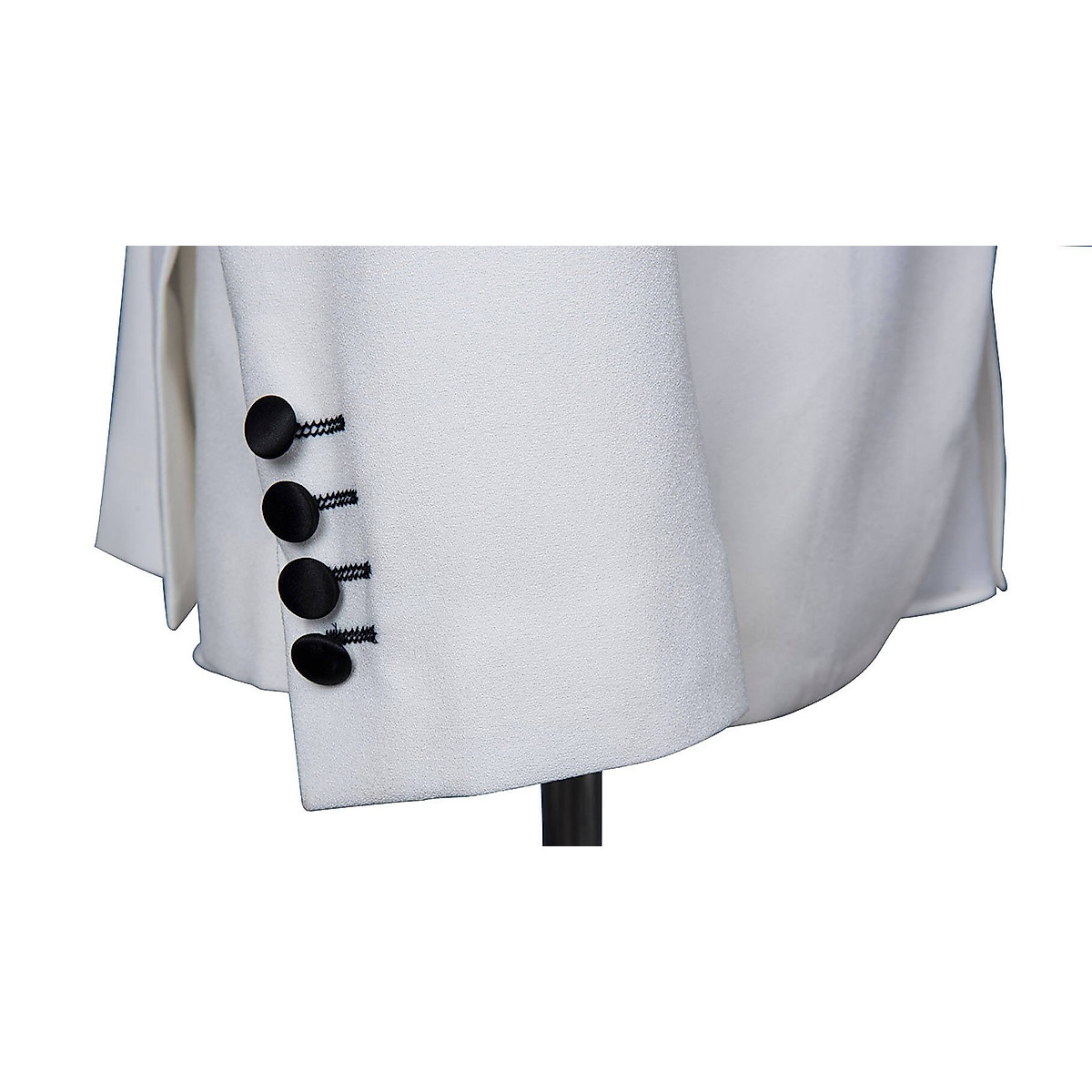 Mens White with Black Shawl Lapel Slim Fit Dress Suit Set Single Breasted Blazer Jacket Pants Tux,36chest/30waist