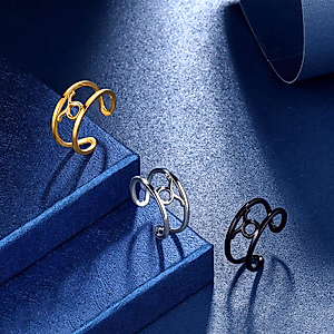 beautlace Taurus Adjustable Ring Constellation Astrology Silver Plated Opening Statement Horoscope Zodiac Ring for Women Men Jewelry Gift KR0002J-W