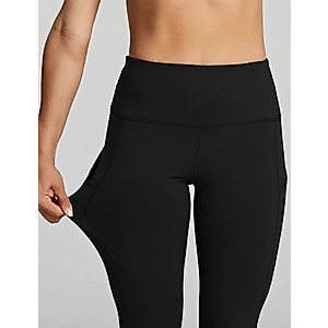 ZUTY Fleece Lined Leggings Women Winter Thermal Insulated Warm Leggings with Pockets High Waisted Yoga Pants Plus Size-Black-M