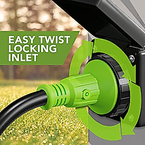 Leisure Cords 125V 30 AMP Power Plug Twist Lock Inlet with 3 Stainless Steel Pins, Black (Black)