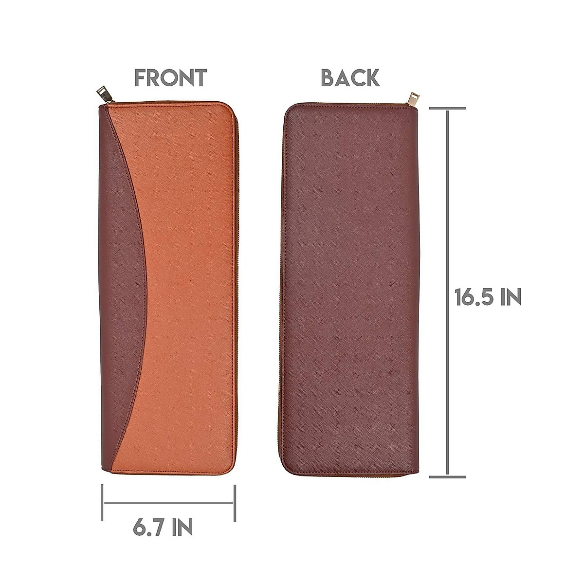 UTILE Tie PU Leather Storage Case for Travel – Holder for Mens Ties, Necktie, Bow Tie, Tie Bar and Cufflinks (17.3 x 6.7 x 1.6 Inches) (Brown, 1 Unit)