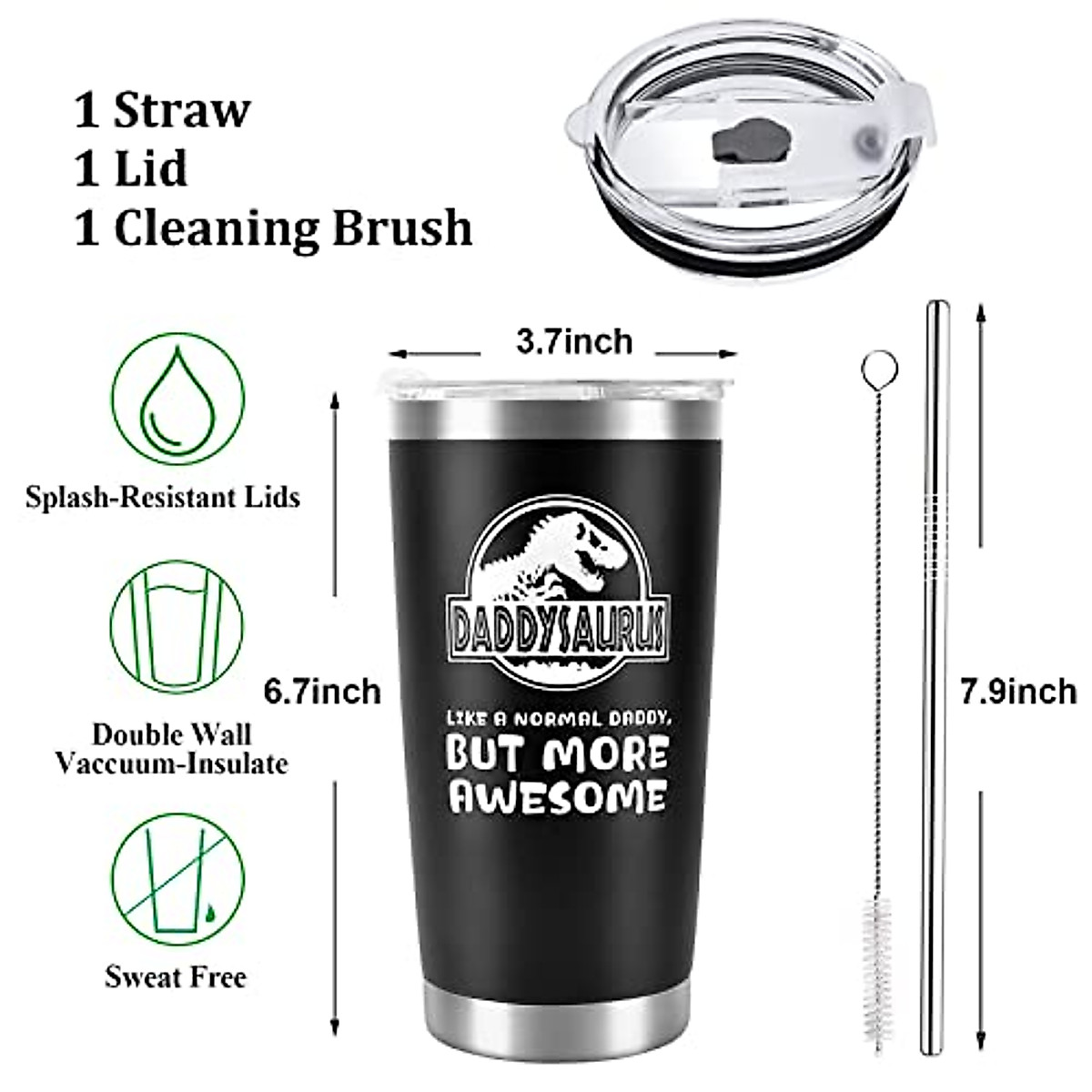 Gifts for Men Father Dad, 20 OZ Wine Tumbler for Him Boyfriend Fiancé, Christmas Stocking Stuffers Valentines Day Awesome Gifts From Daughter or Son Wife for Husband Festival Birthday Funny Presents