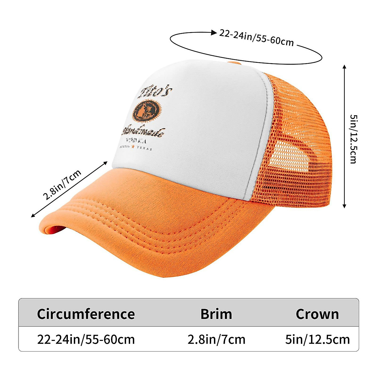 GooEyy Funny Trucker Hat for Adult, Adjustable Washable Baseball Cap, Fishing Hats Funny Gifts for Men and Women Orange One Size