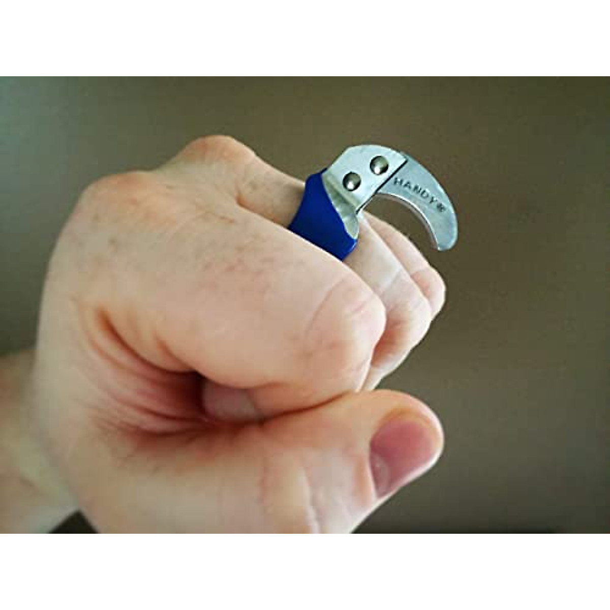 The Original Handy Safety Knife - Utility Ring Knife for Finger with Sharp, Curved Blade - Handy Gardener's Three Pack - By Handy Twine Knife