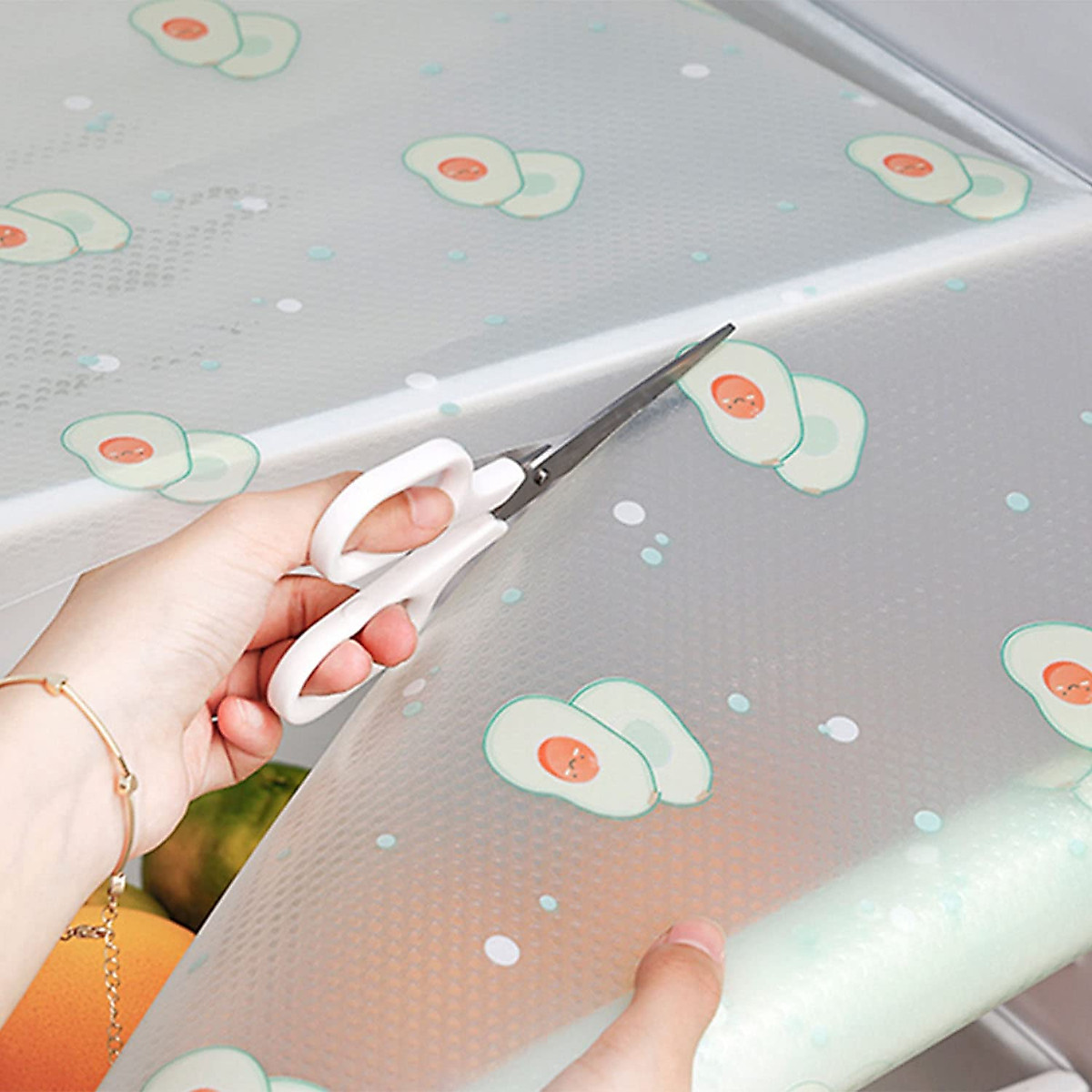 CHANMOL Shelf Liner, Washable Non-Slip EVA Refrigerator Liner, for Fridge Shelf Cabinet Drawer Dresser (Lemon, 17.7" x 78.7")