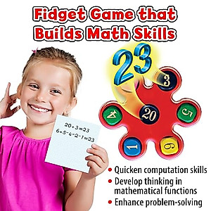 Small World Toys Math Fidget Toys for Kids 8–12, Math Magic Mixer Educational Games with Math Dice and Score Pad, Handheld Games for Kids, Fidget Game Math Manipulatives Learning Games
