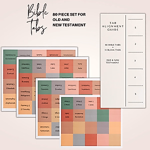 Laminated Bible Tabs - 80 Bible Tabs for Study Bible | New and Old Testament | Bible Tabs for Women