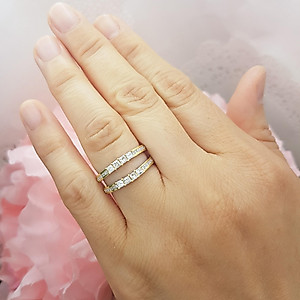 Dazzlingrock Collection Princess Diamond Double Guard Wedding Enhancer Ring for Women (0.91 ctw) in 14K Yellow Gold Size 6