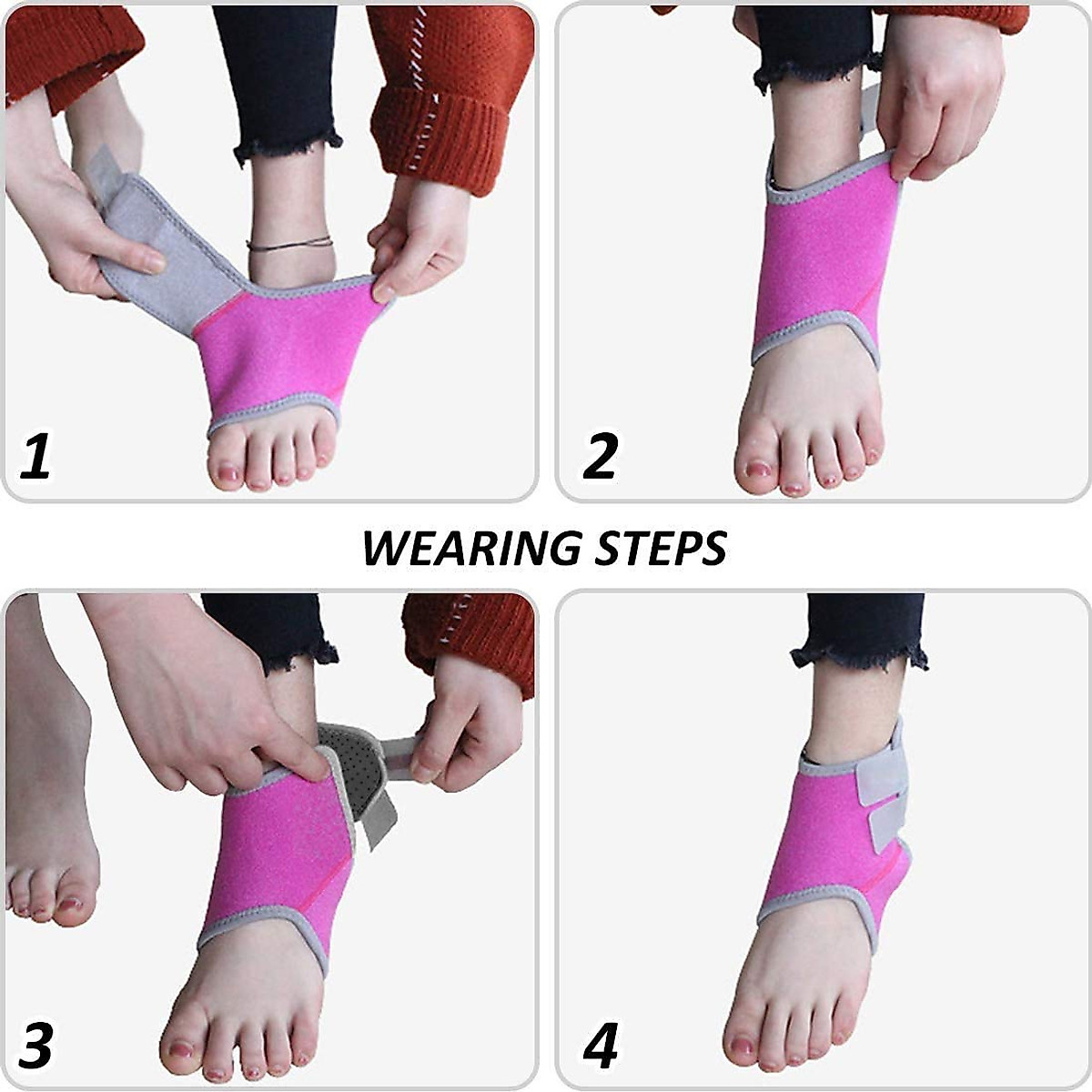 Kids Children Compression Ankle Brace Support Sleeve Adjustable Foot Stabilizer Ankle Guard Pads for Arthritic Pain Relief & Injury Rehabilitation, Elastic Ankle Protector for Sports, 1 Pair