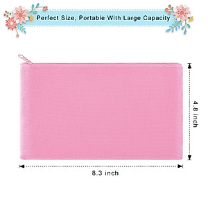 12 Pack Canvas Pencil Pouch, Multipurpose Blank Cotton DIY Craft Zipper Bag for Makeup Travel Stationary Storage with 12 Handmade Colorful Tassels