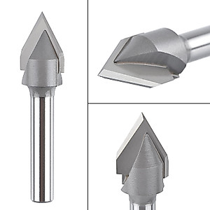SpeTool Carbdie Tip V Groove CNC Engraving Bit Router Bit CNC Woodwork Tools 60 Deg 1/2 Inch Cutter with 1/4 Inch Shank